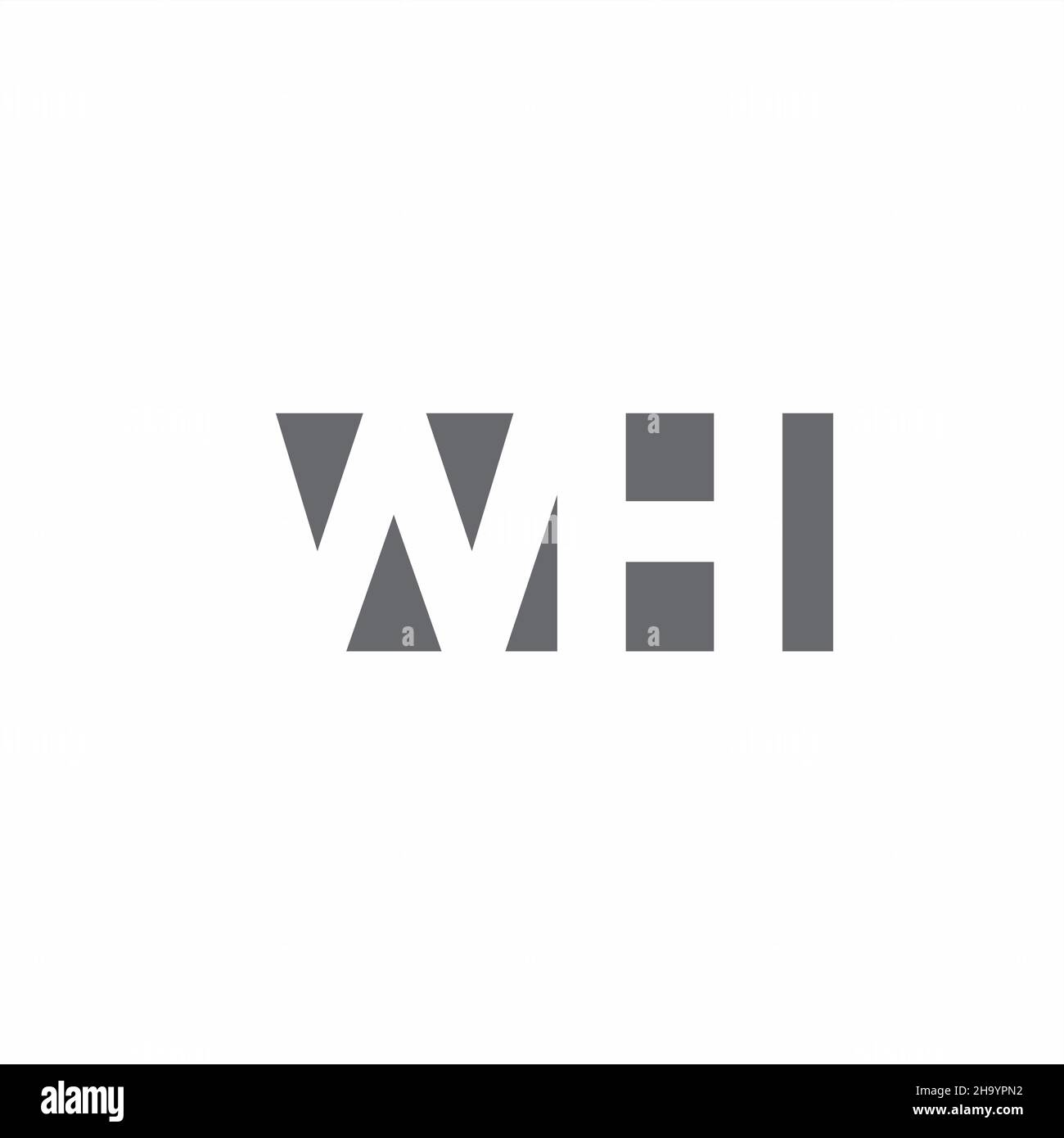 WH Logo monogram with negative space style design template isolated on ...