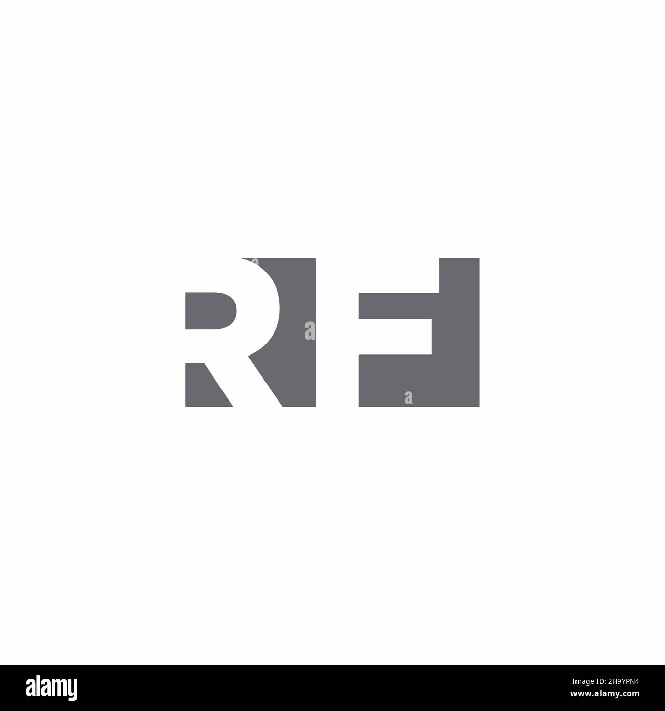 RF Logo monogram with negative space style design template isolated on ...