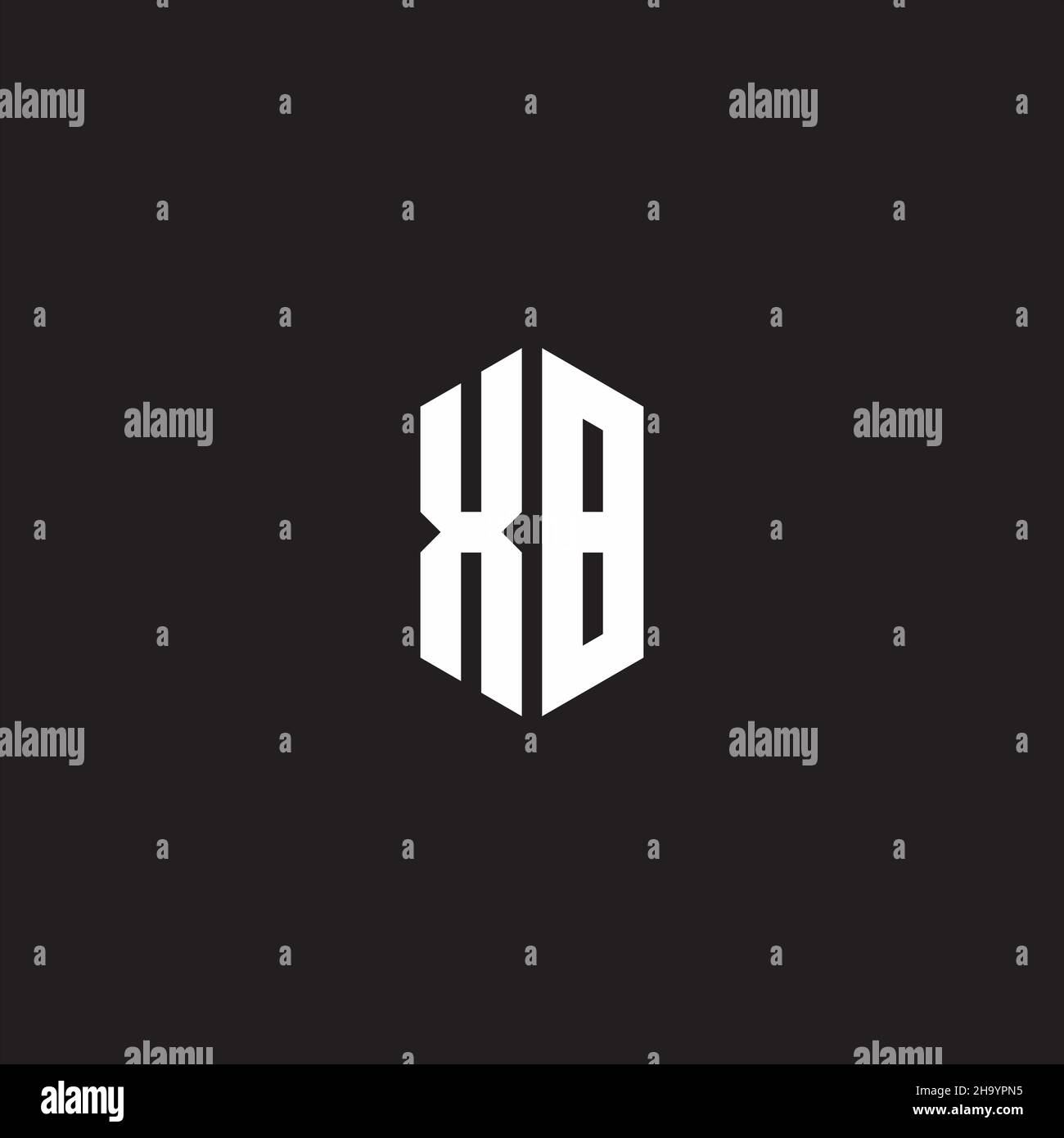XB Logo monogram with hexagon shape style design template isolated on ...
