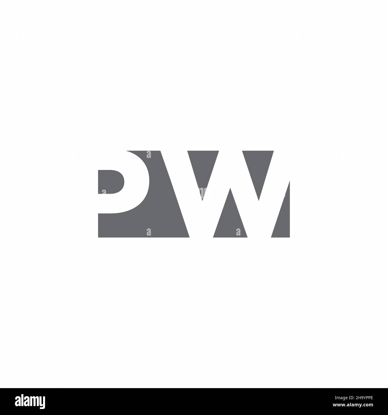 PW Logo monogram with negative space style design template isolated on ...