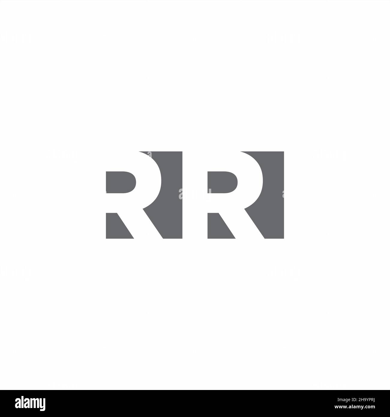 RR Logo monogram with negative space style design template isolated on ...