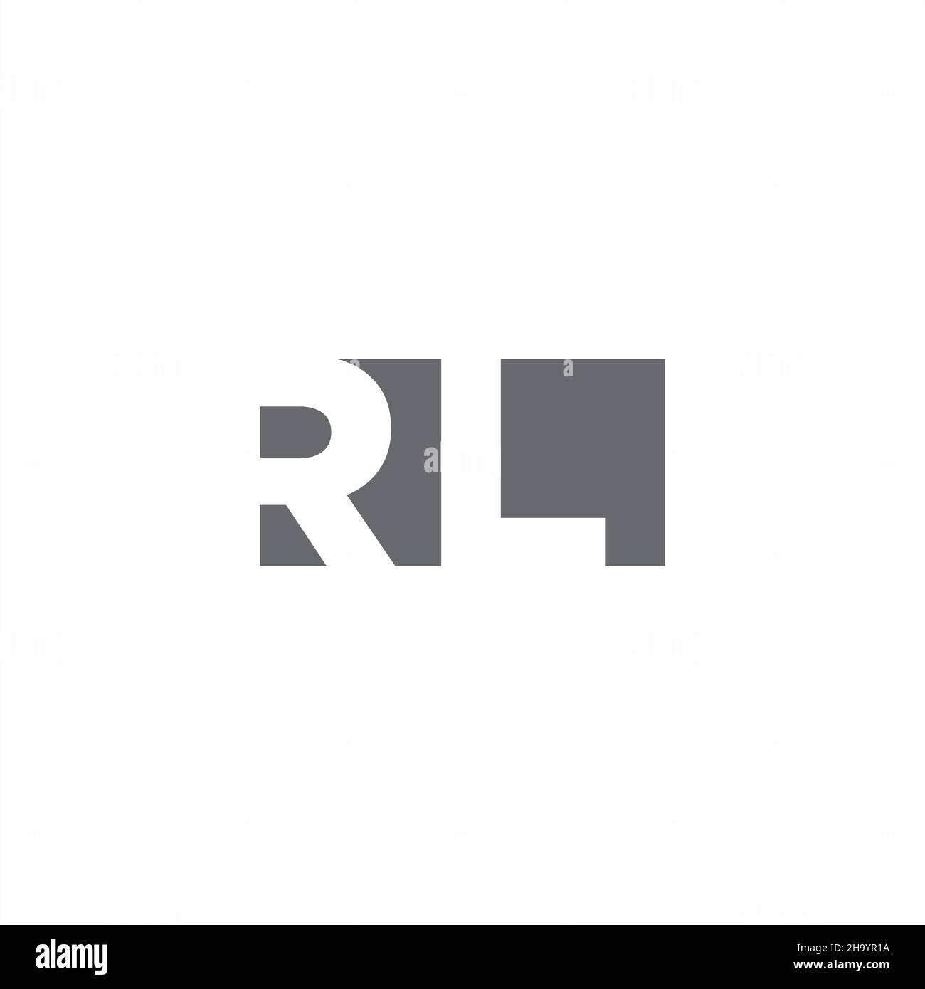 RL Logo monogram with negative space style design template isolated on ...
