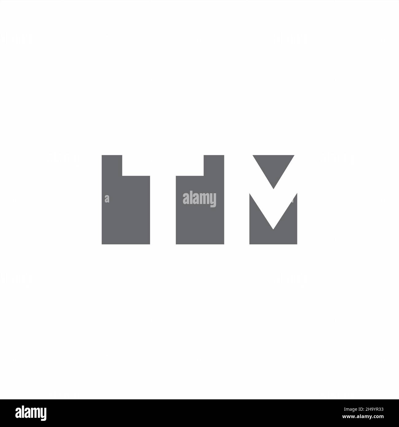 TM Logo monogram with negative space style design template isolated on ...