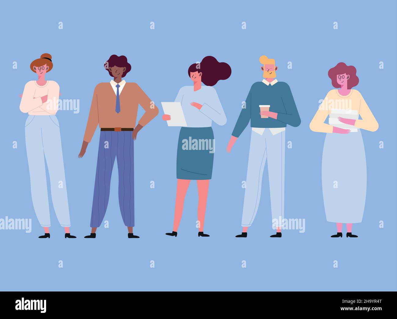 Group people documents characters hi-res stock photography and images ...