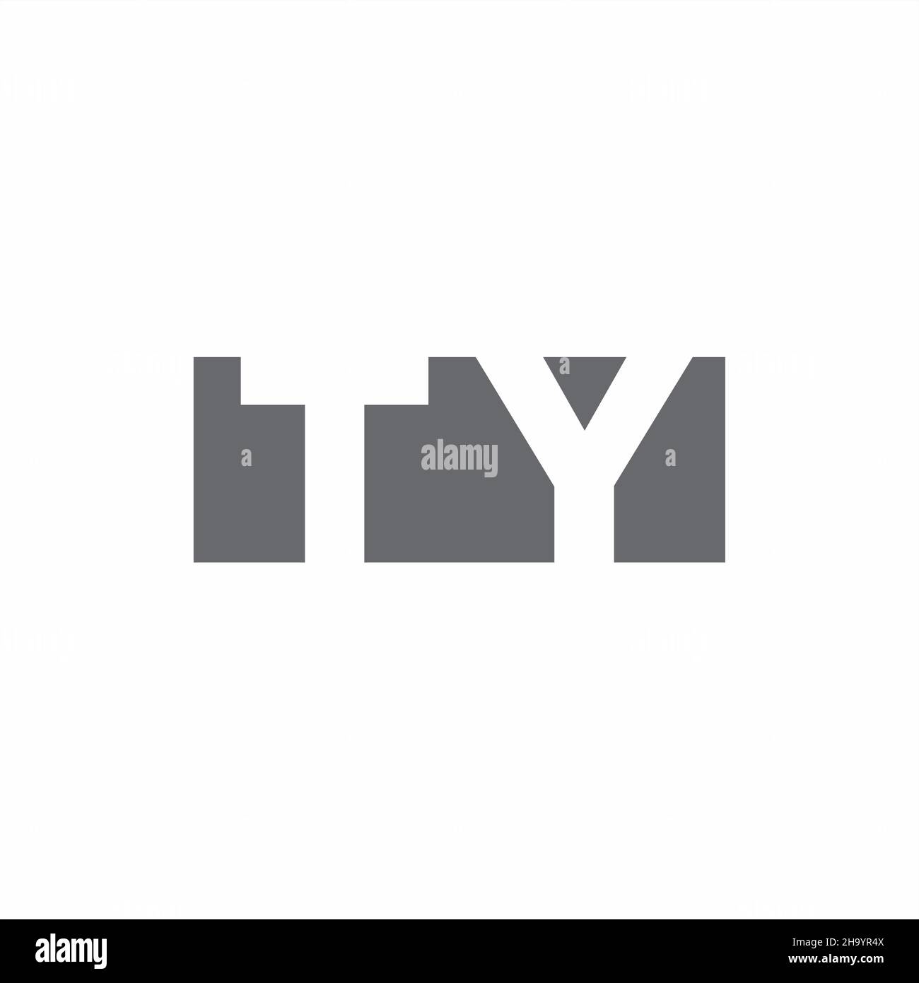 TY Logo monogram with negative space style design template isolated on ...