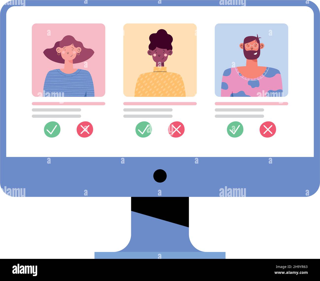 virtual relationships in desktop technology Stock Vector Image & Art ...