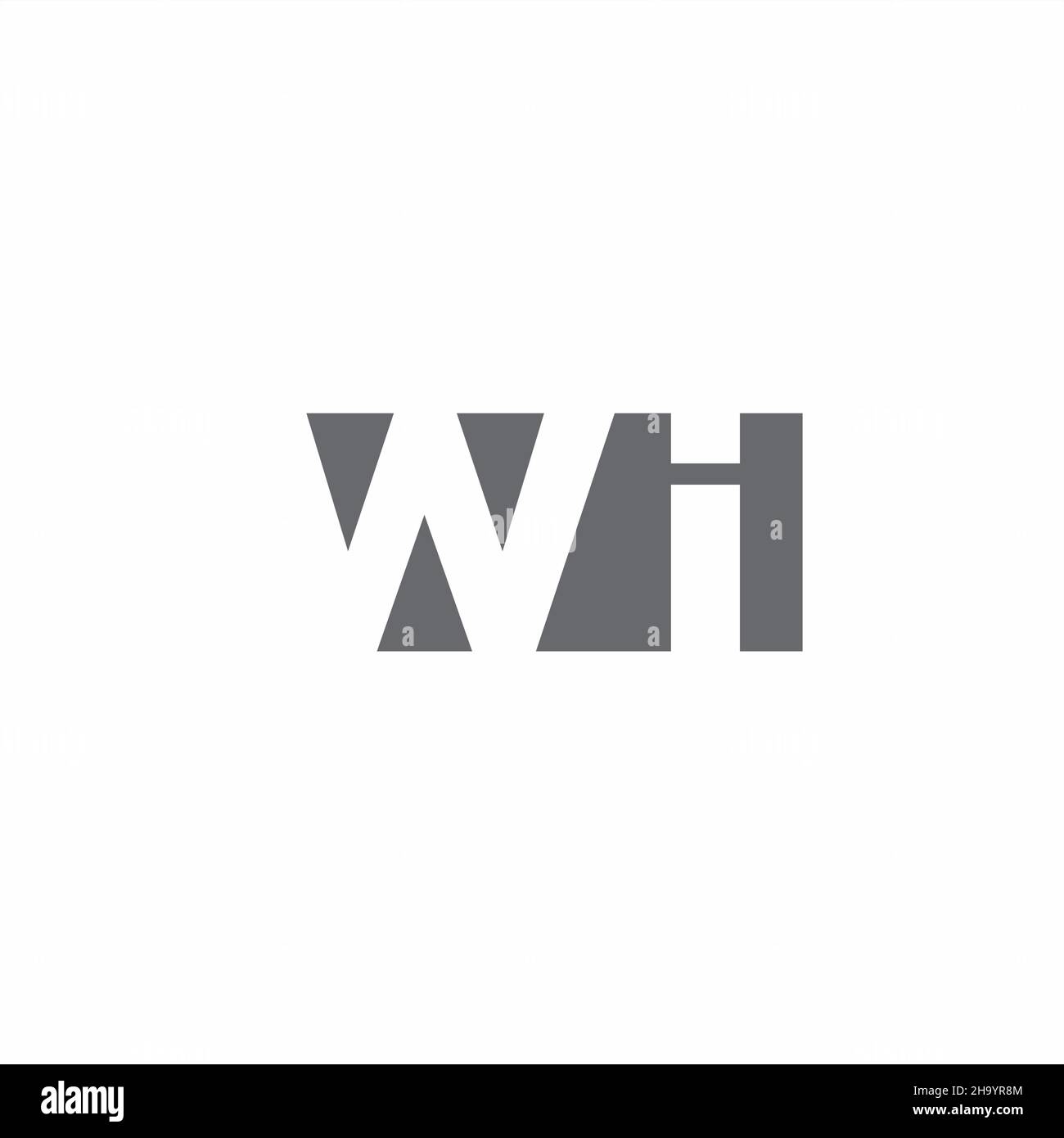 WI Logo monogram with negative space style design template isolated on ...