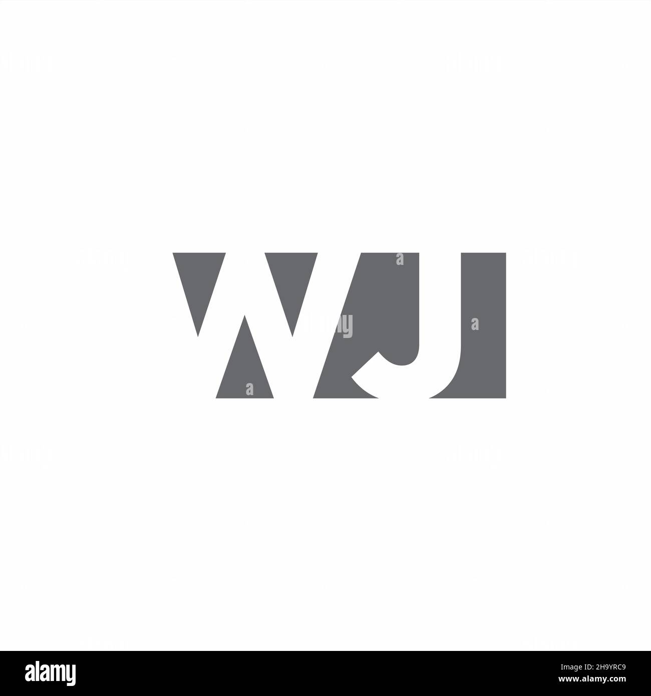 WJ Logo monogram with negative space style design template isolated on ...