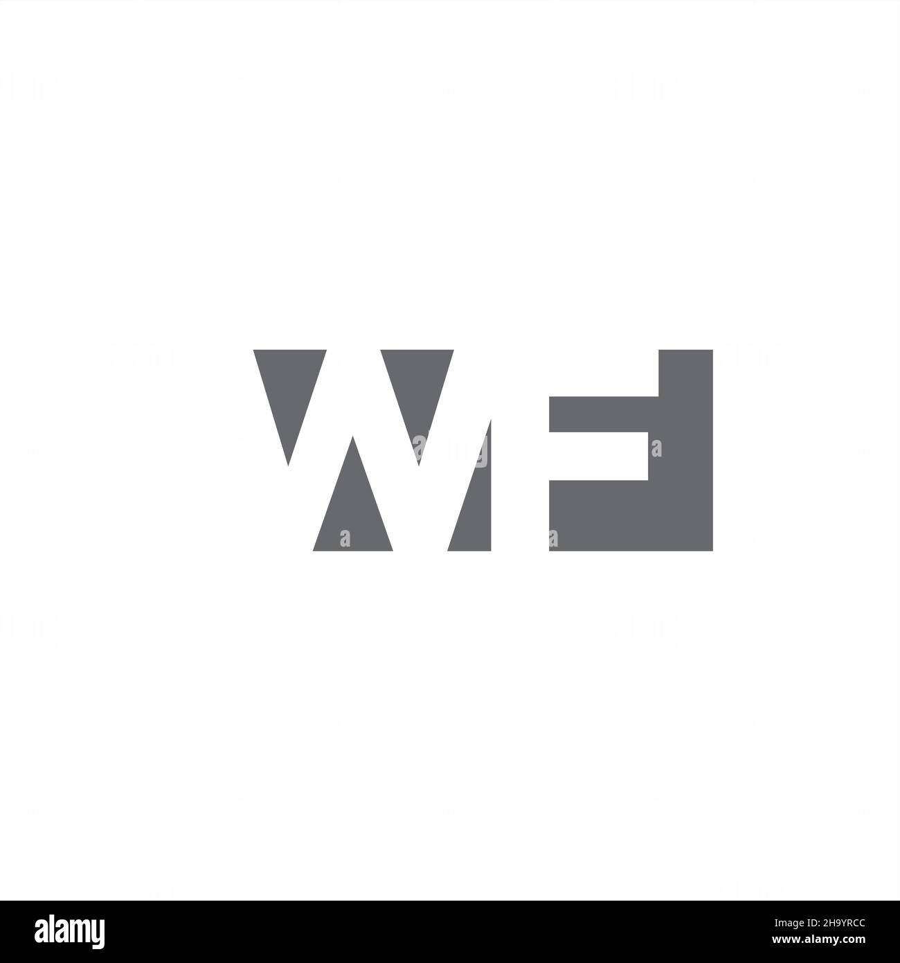 WF Logo monogram with negative space style design template isolated on ...