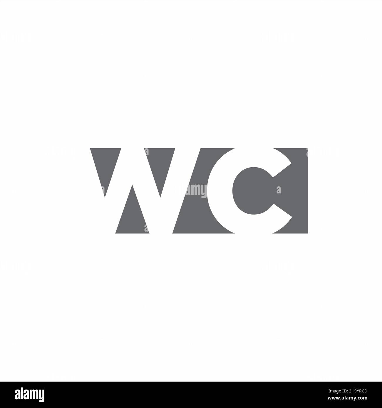 WC Logo monogram with negative space style design template isolated on ...