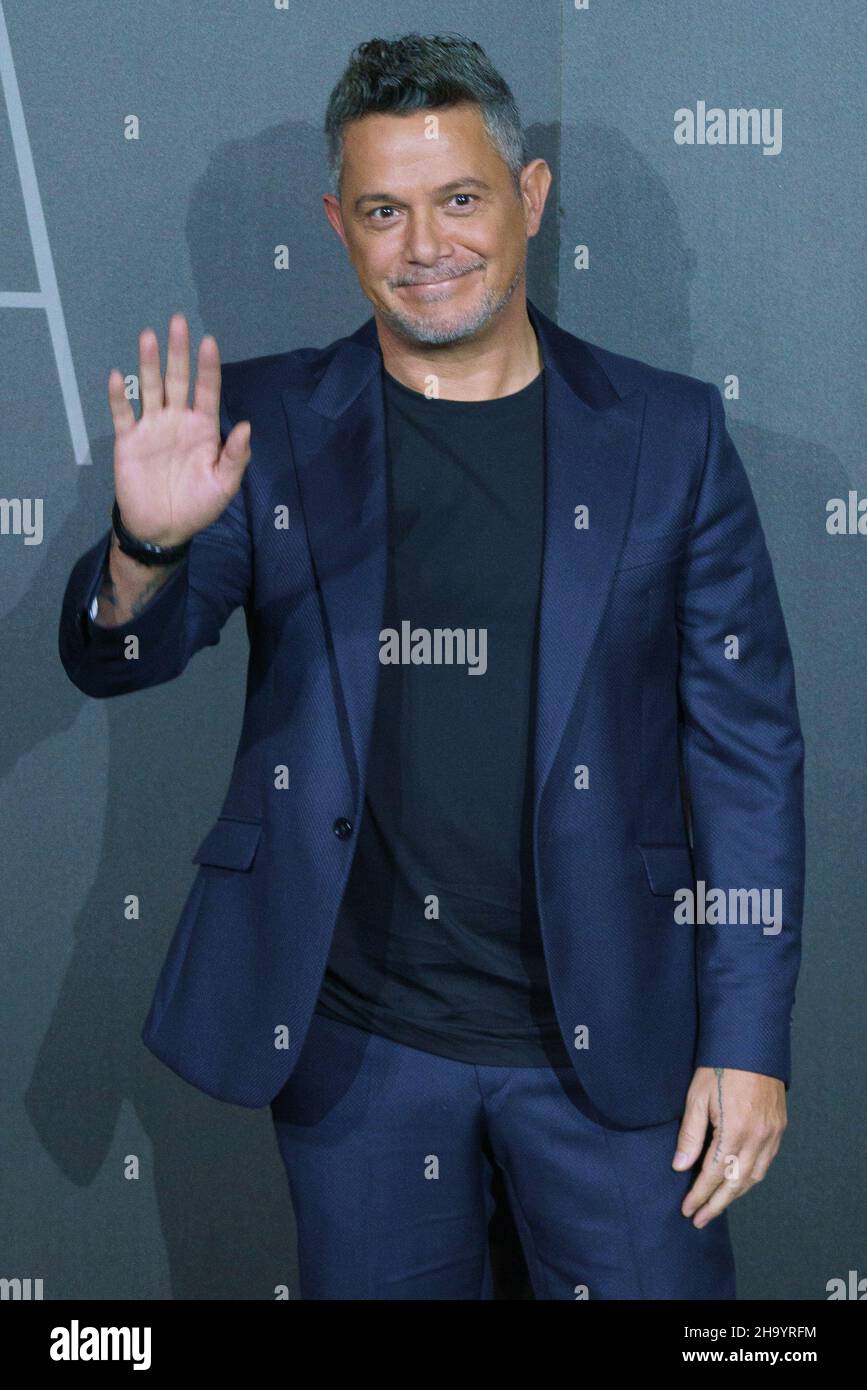 Madrid, Spain. 09th Dec, 2021. The singer Alejandro Sanz, seen during the presentation of his ...