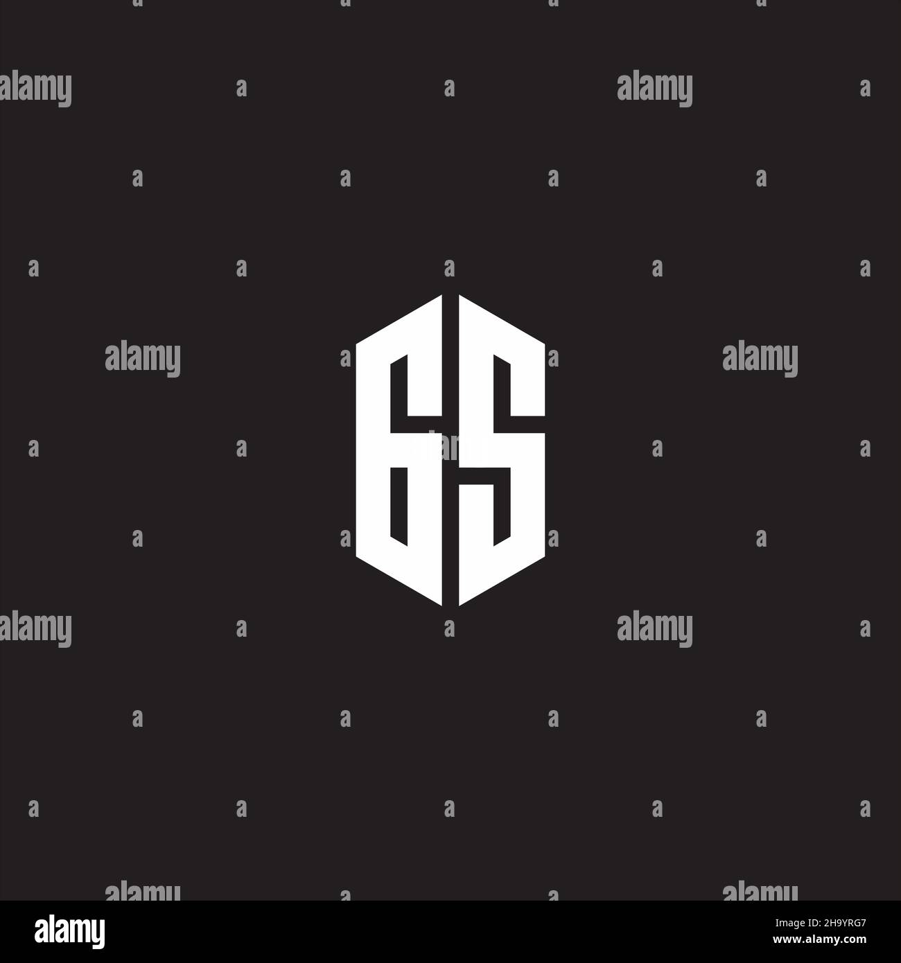 GS Logo monogram with hexagon shape style design template isolated on ...