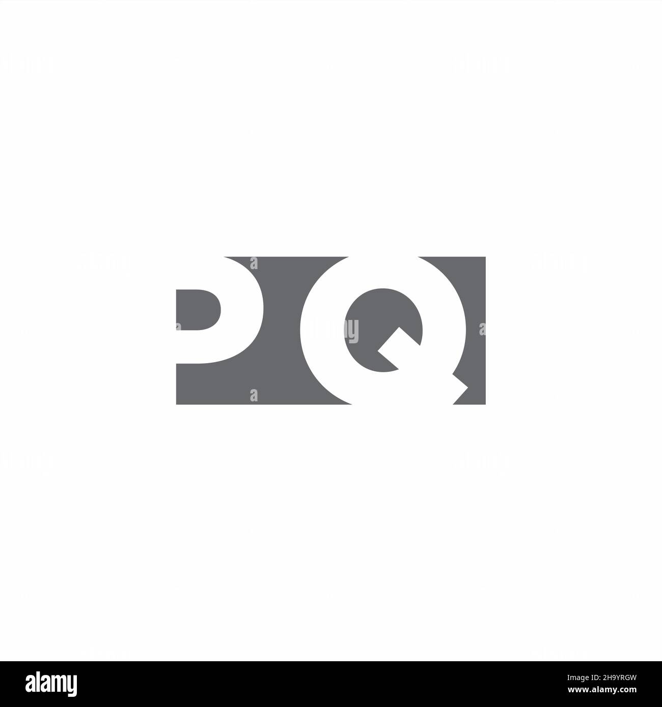 PQ Logo monogram with negative space style design template isolated on ...