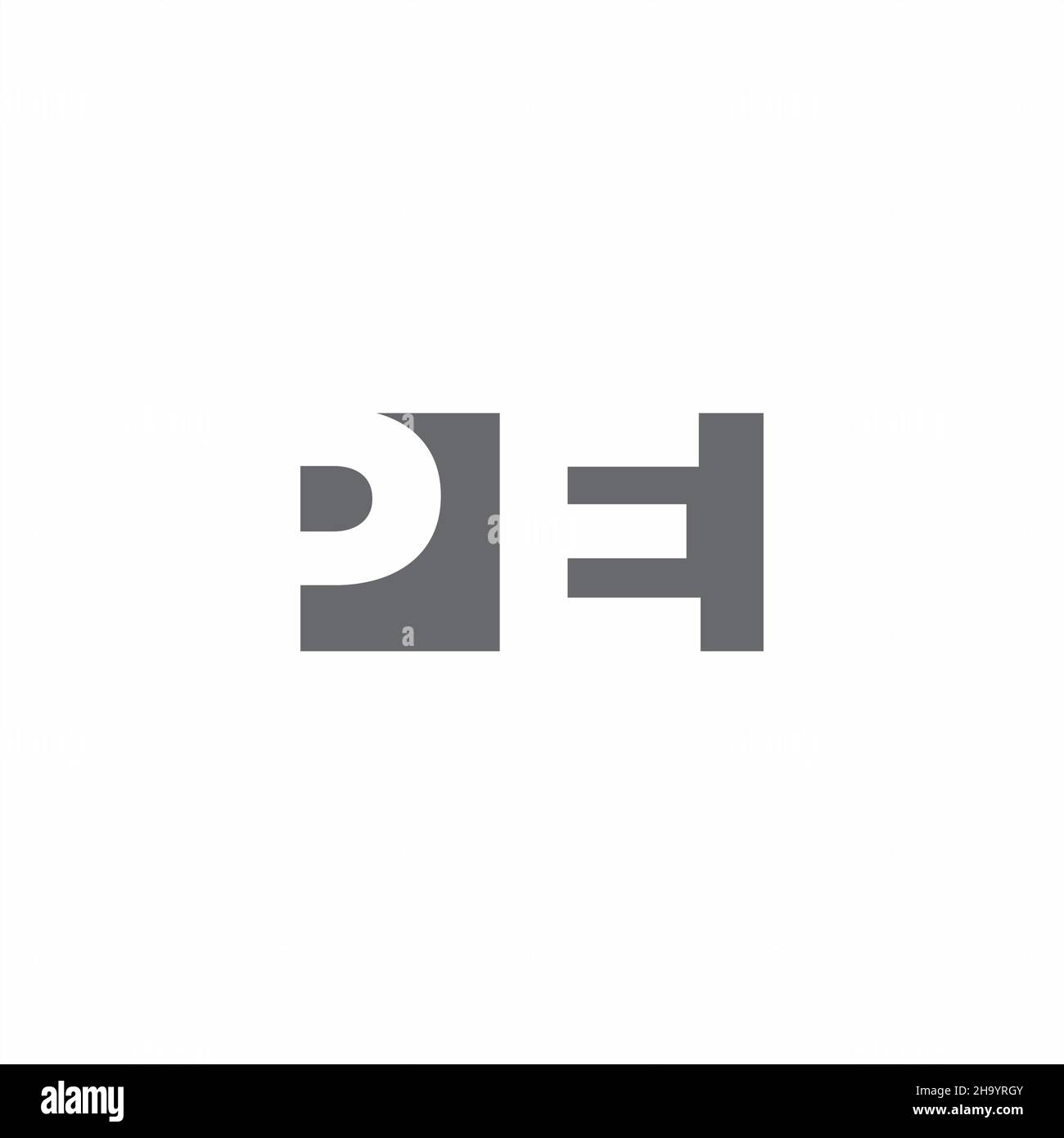 PE Logo monogram with negative space style design template isolated on ...