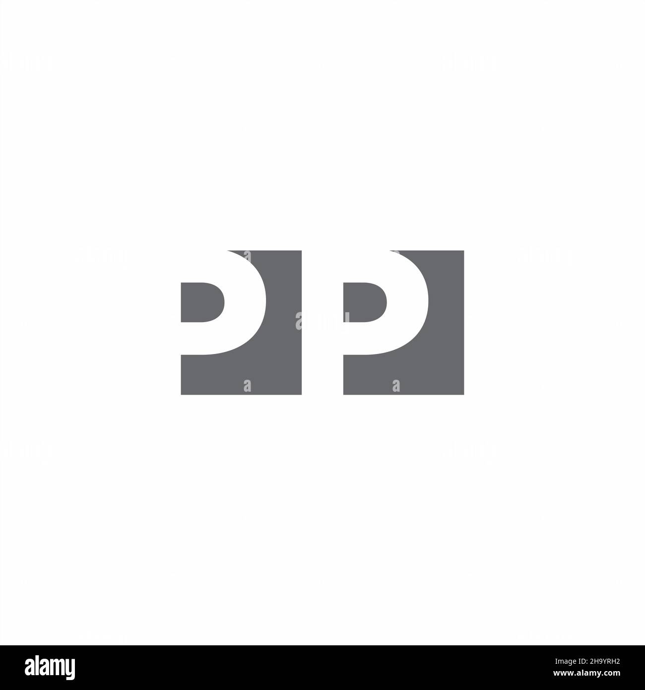 PP Logo monogram with negative space style design template isolated on ...