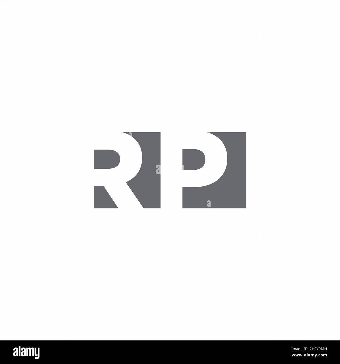 RP Logo monogram with negative space style design template isolated on ...
