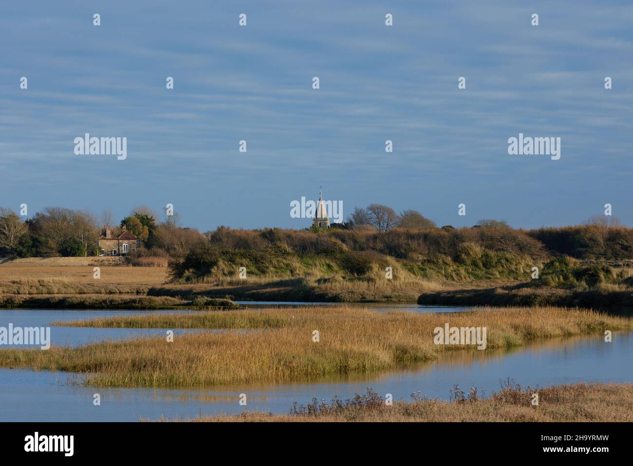 Pagham harbour nature reserve and wetlands Stock Photo - Alamy