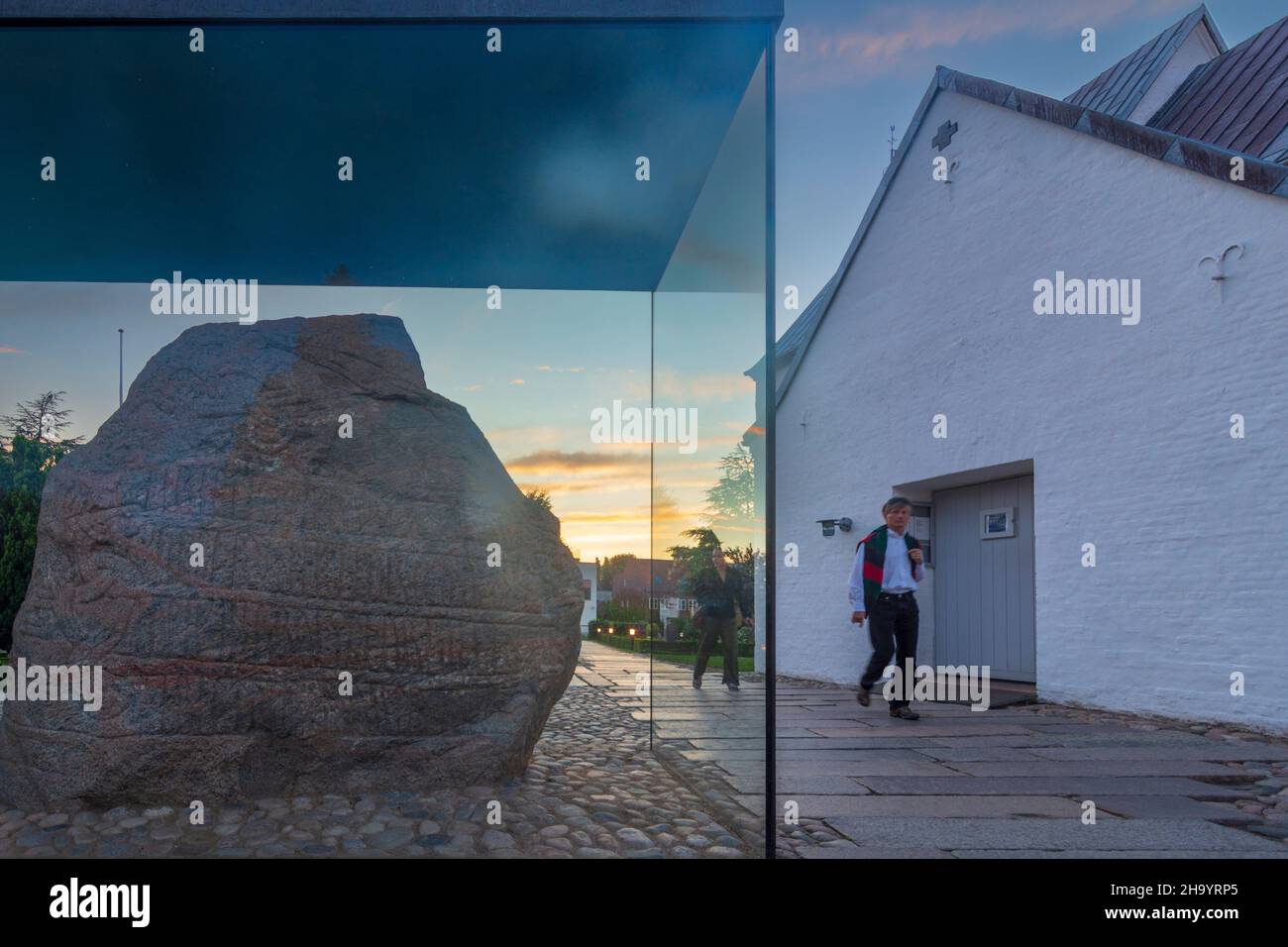 Vejle: church, Jelling stones (Jellingstenene), runestone of Harald ...