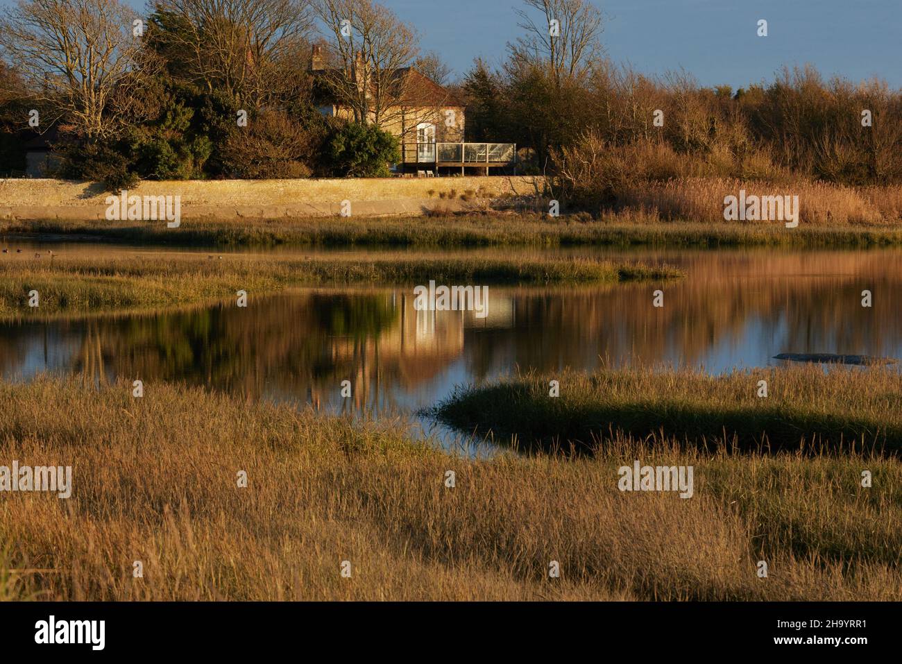 Pagham harbour nature reserve and wetlands Stock Photo - Alamy
