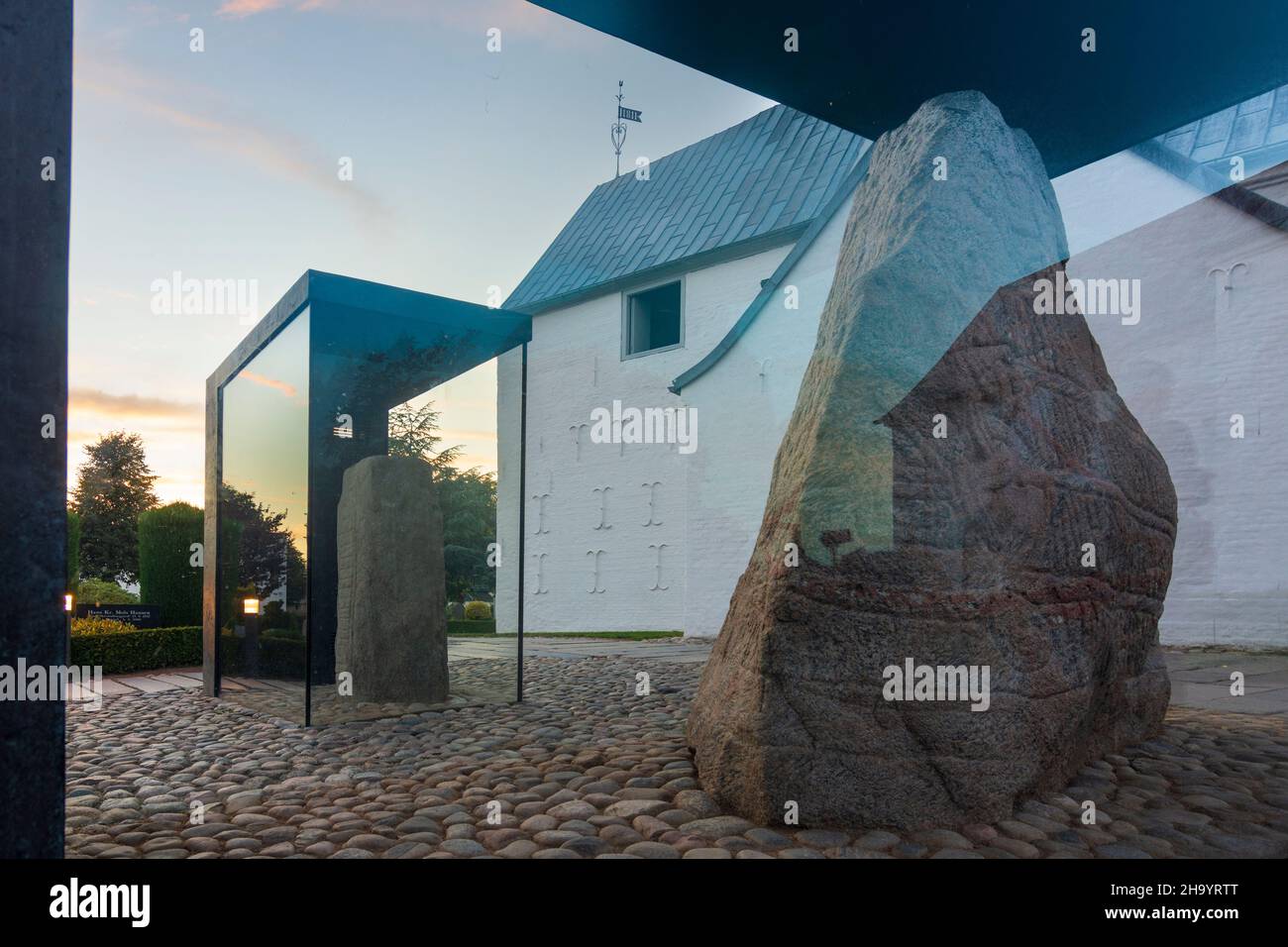 Vejle: church, Jelling stones (Jellingstenene), runestone of Harald ...