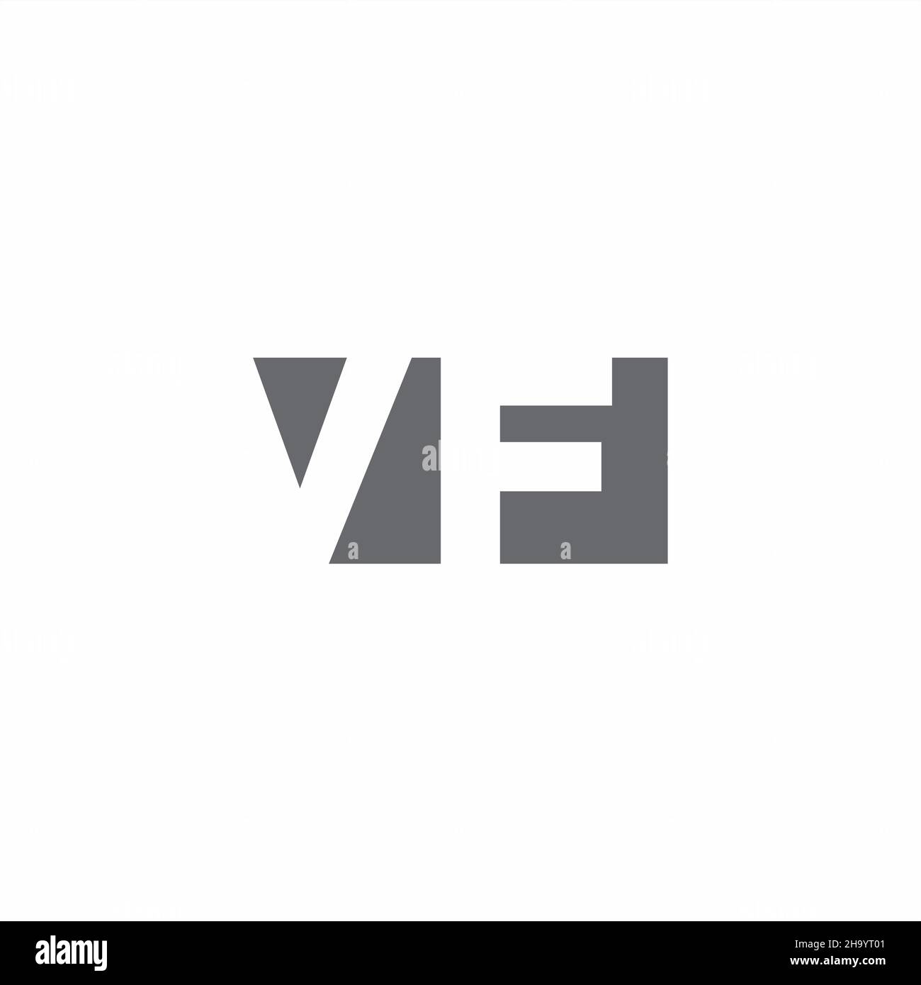 VF Logo monogram with negative space style design template isolated on ...