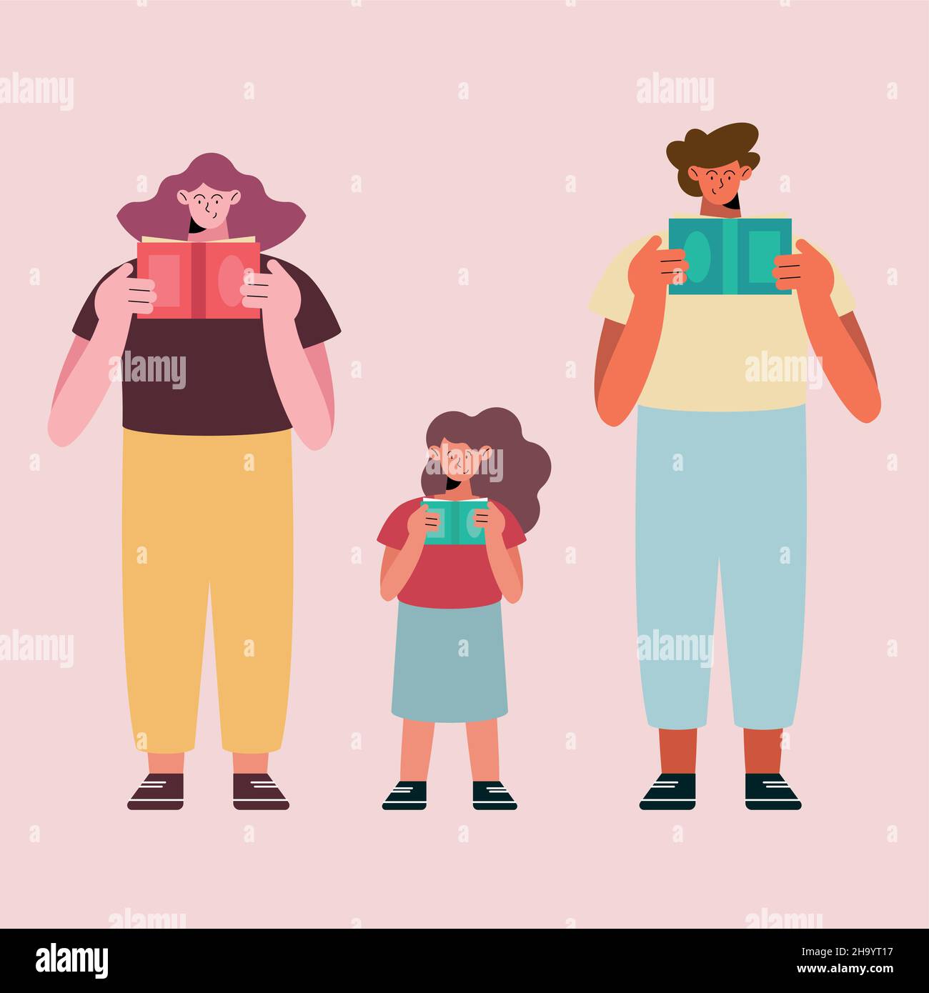 family reading culture characters group Stock Vector Image & Art - Alamy