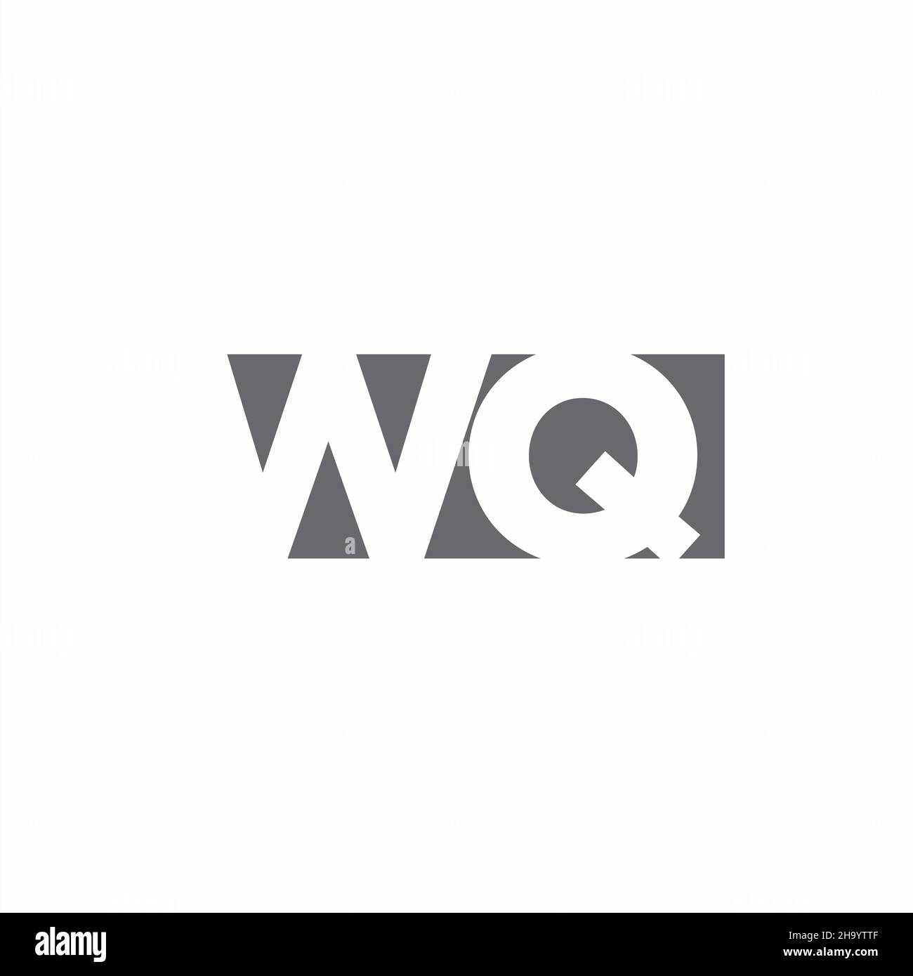 WQ Logo monogram with negative space style design template isolated on ...