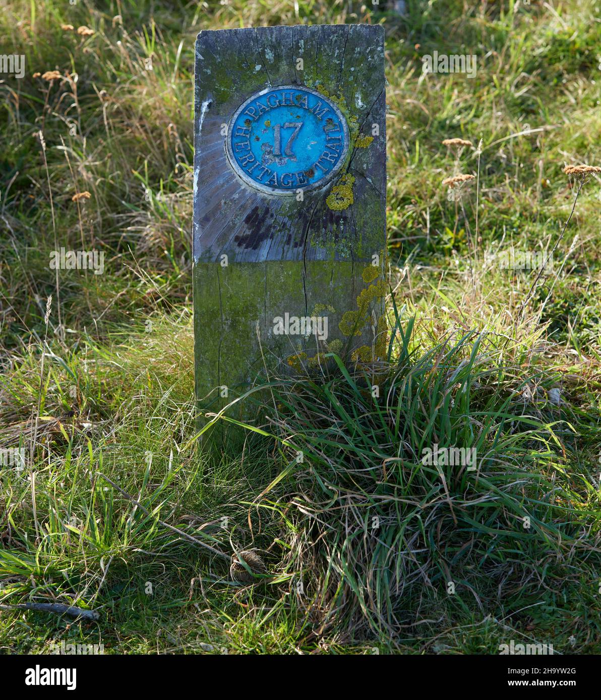 Close up of a Pagham Harbour heritage signpost Stock Photo - Alamy