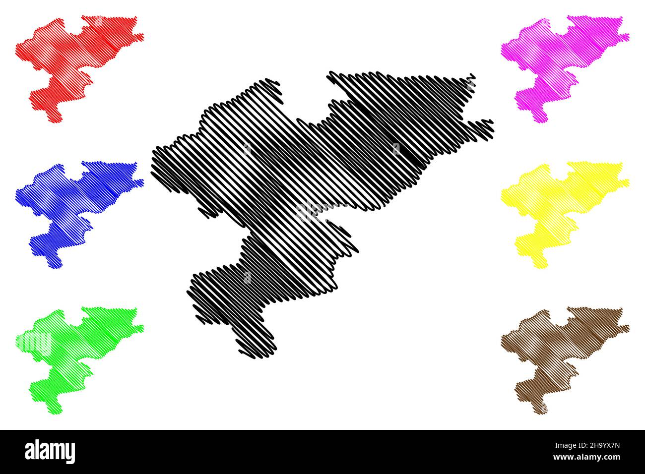 Kanchipuram district (Tamil Nadu State, Republic of India) map vector ...