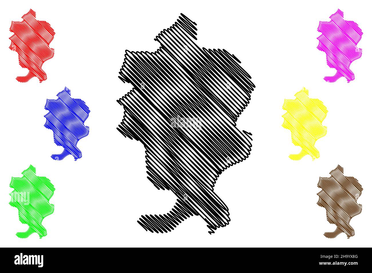 Kamle district (Arunachal Pradesh State, Republic of India) map vector ...