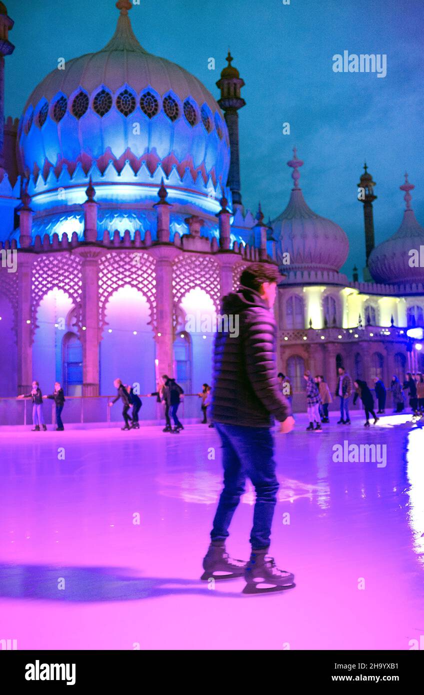 The ice rink in Pavilion Gardens, Brighton Stock Photo - Alamy