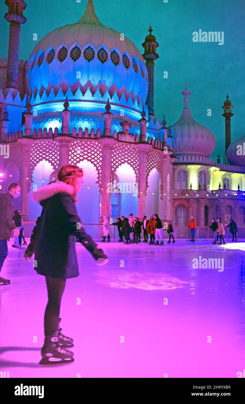 The ice rink in Pavilion Gardens, Brighton Stock Photo - Alamy