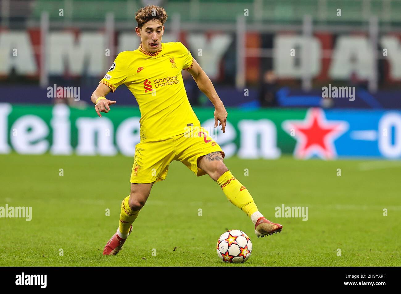 Kostas Tsimikas of Liverpool FC in action during the UEFA Champions ...