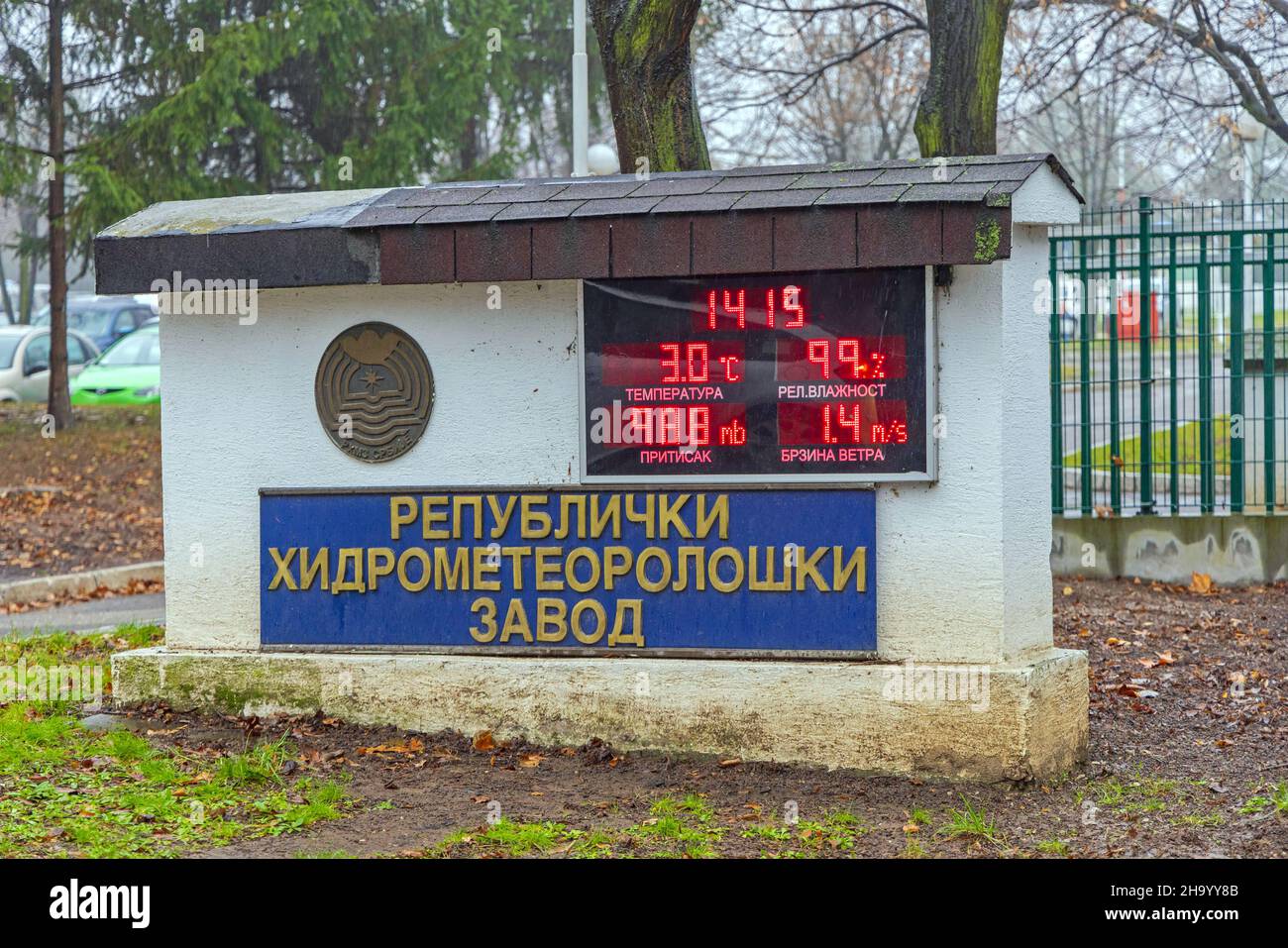 Belgrade, Serbia - December 03, 2021: Weather Infrmation Display at ...