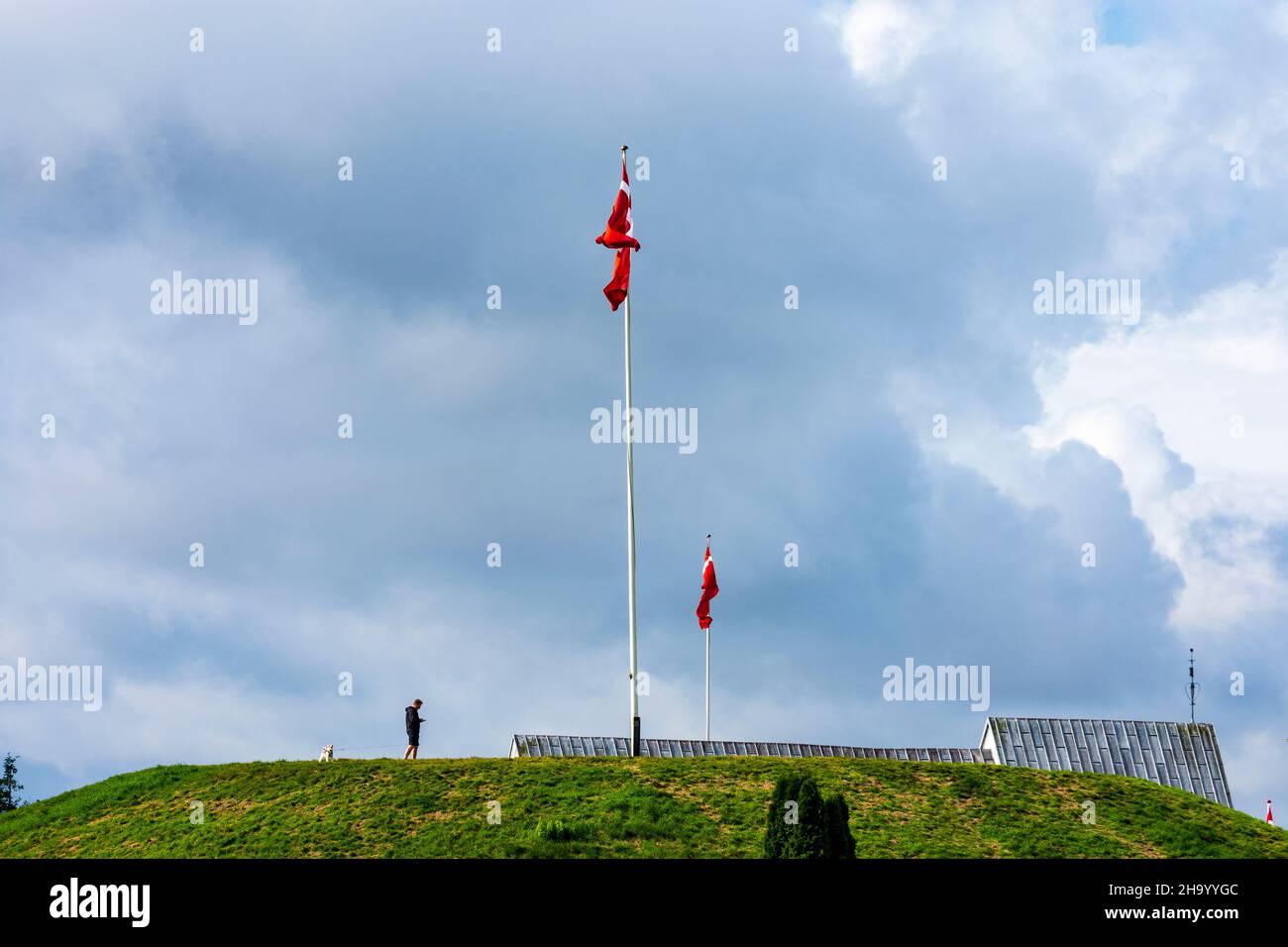 Danish royal flag in jelling hi-res stock photography and images - Alamy
