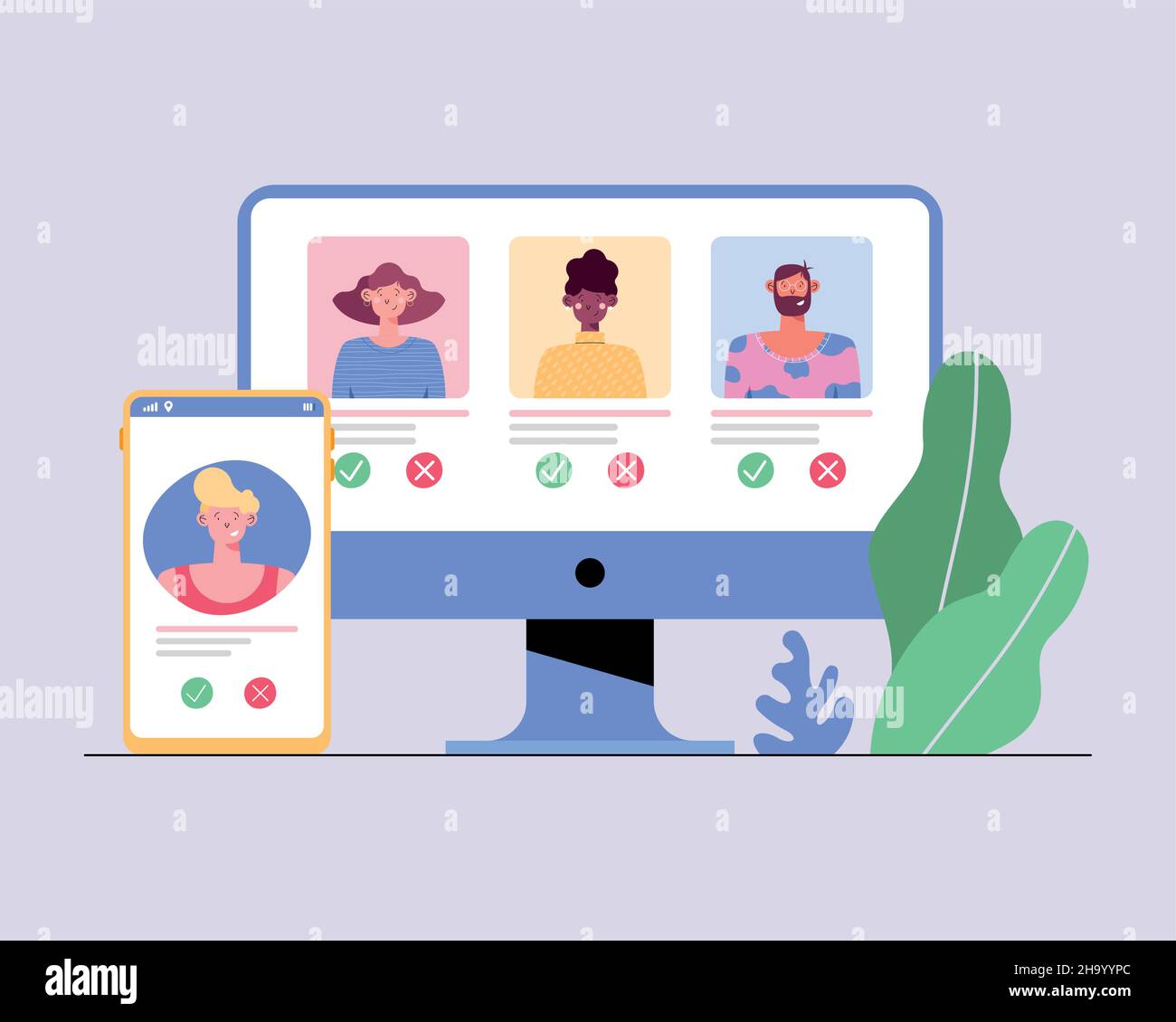 virtual relationships devices and people Stock Vector Image & Art - Alamy