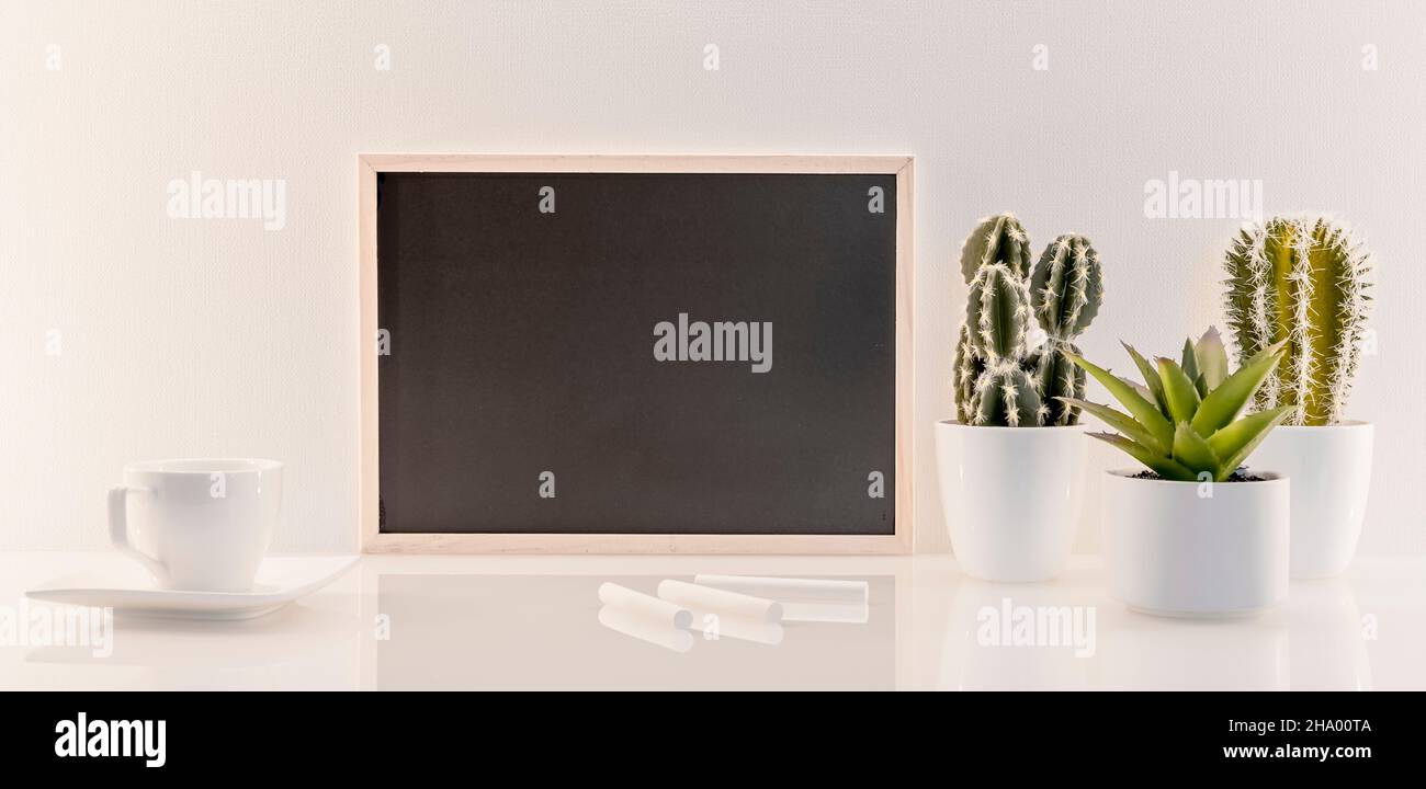 Slate blackboard template with empty space for logos, advertising ...