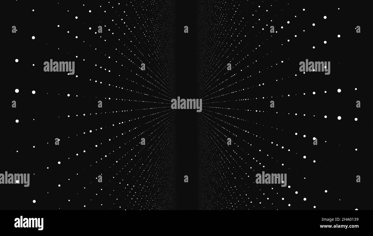 Abstract background with animation moving of dots. Magic flickering ...