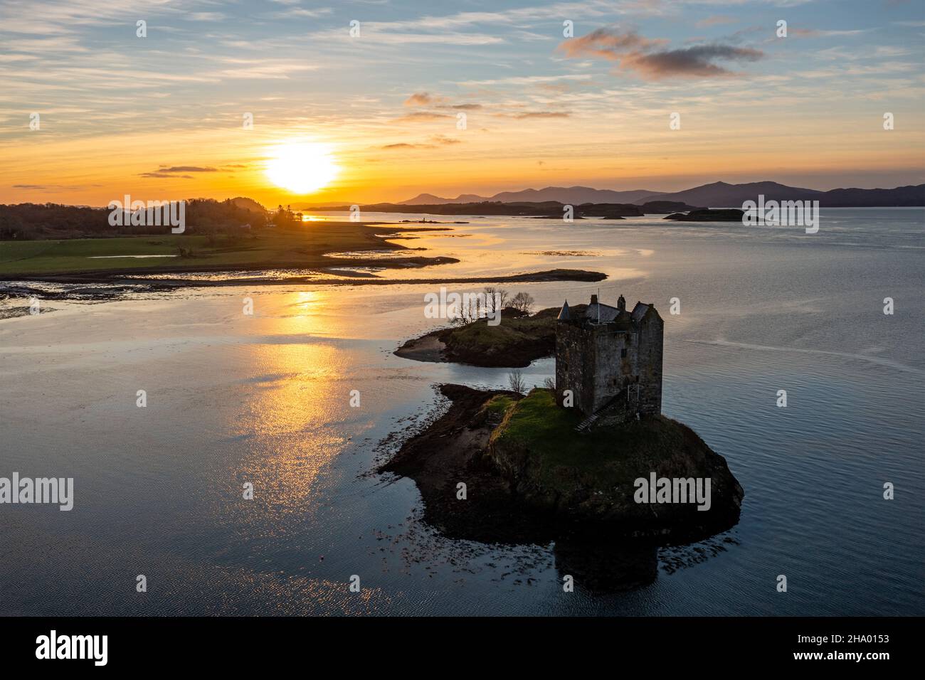 Castle Stalker Sunset, Port Appin, Scotland, UK Stock Photo - Alamy