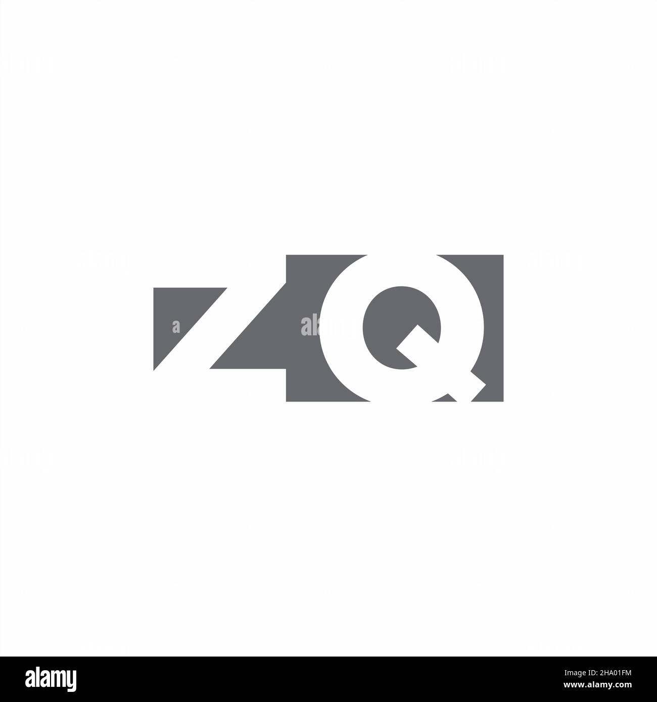 ZQ Logo monogram with negative space style design template isolated on ...