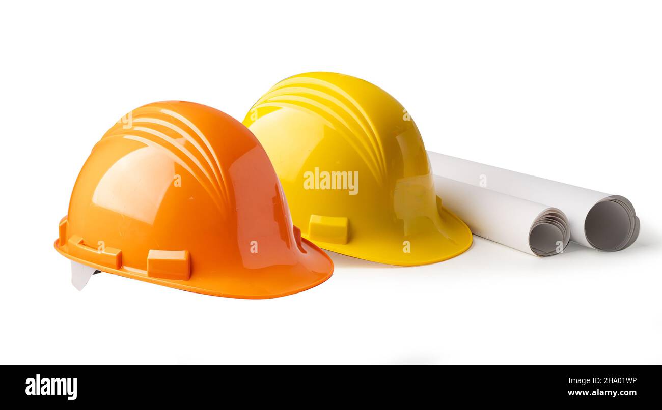 Construction helmet isolated on white background, engineer safety ...