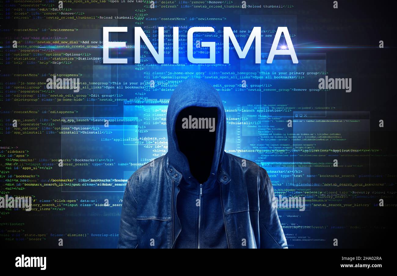 Faceless hacker on code background Stock Photo - Alamy