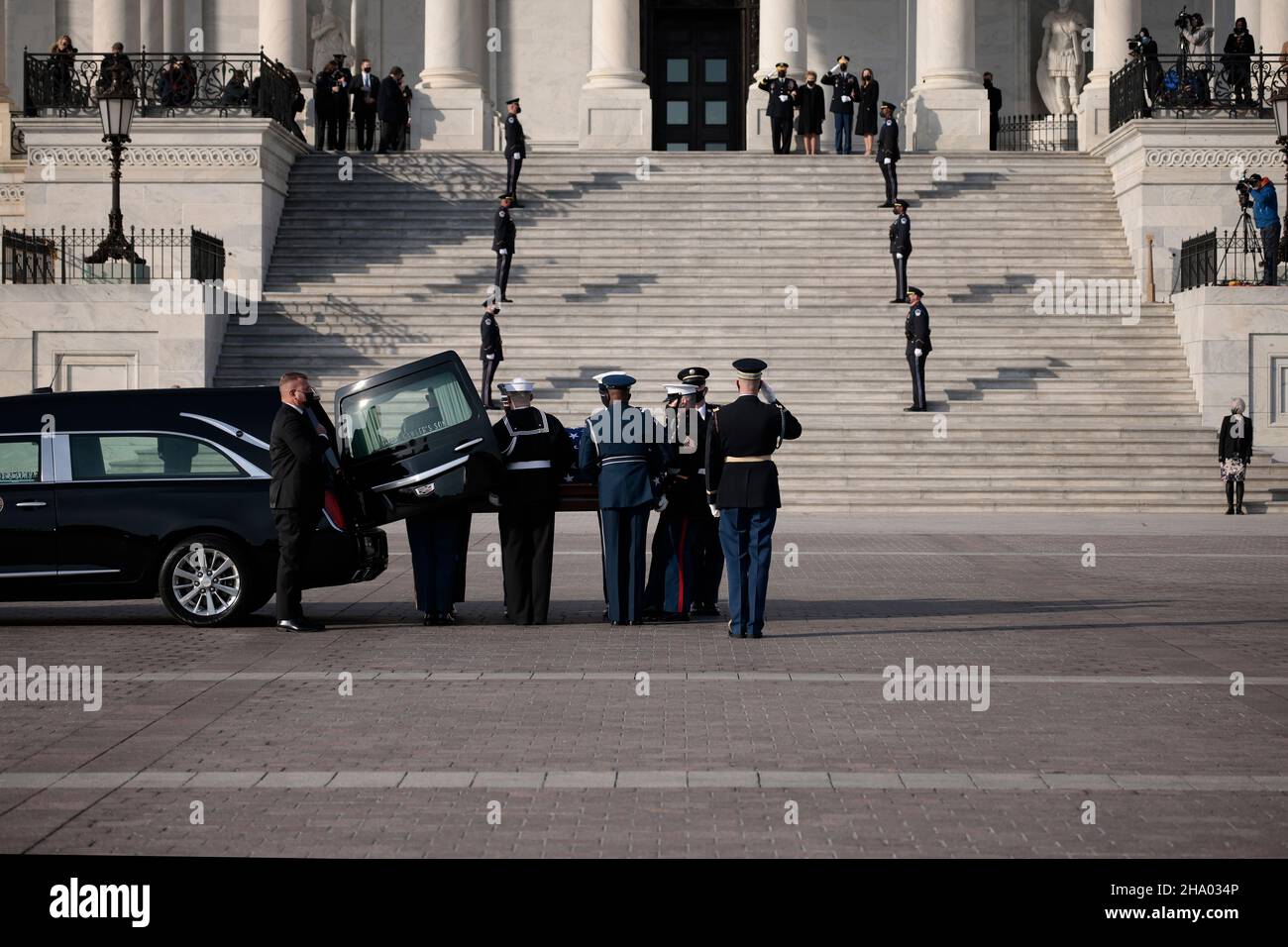 Washington, DC, USA. 09th Dec, 2021. A joint services military honor ...