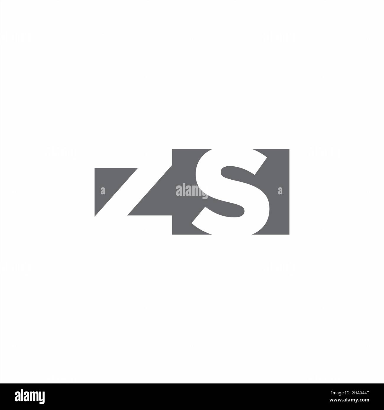 ZS Logo monogram with negative space style design template isolated on ...