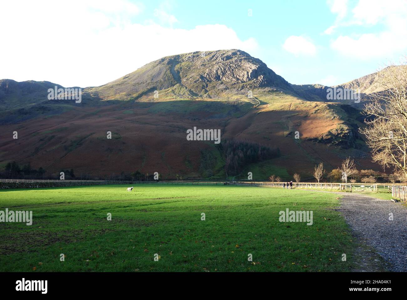 Dawn on the Wainwright 'High Crag' from Path to Peggy's Bridge from ...