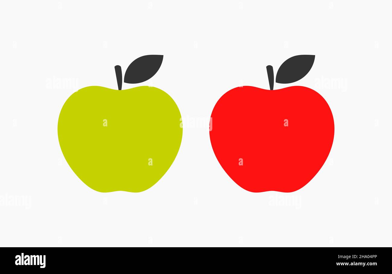 Red and green apples icons. Vector illustration Stock Vector Image ...
