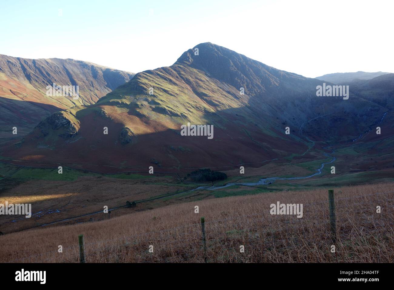 Dawn on the Wainwright 'Fleetwith Pike' from Scarth Gap Pass Path from ...