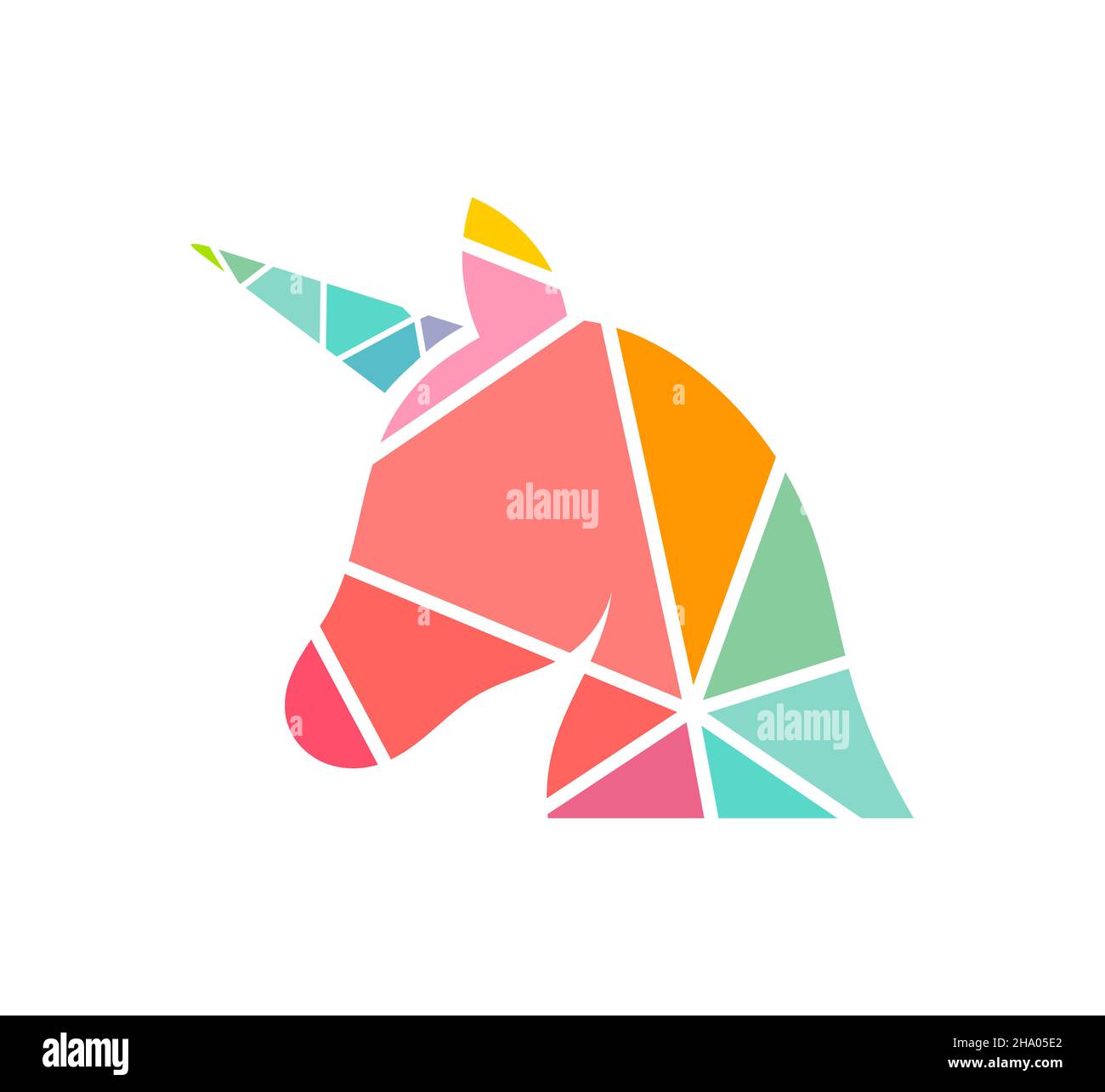Unicorn head icon, colorful abstract symbol. Vector illustration Stock ...