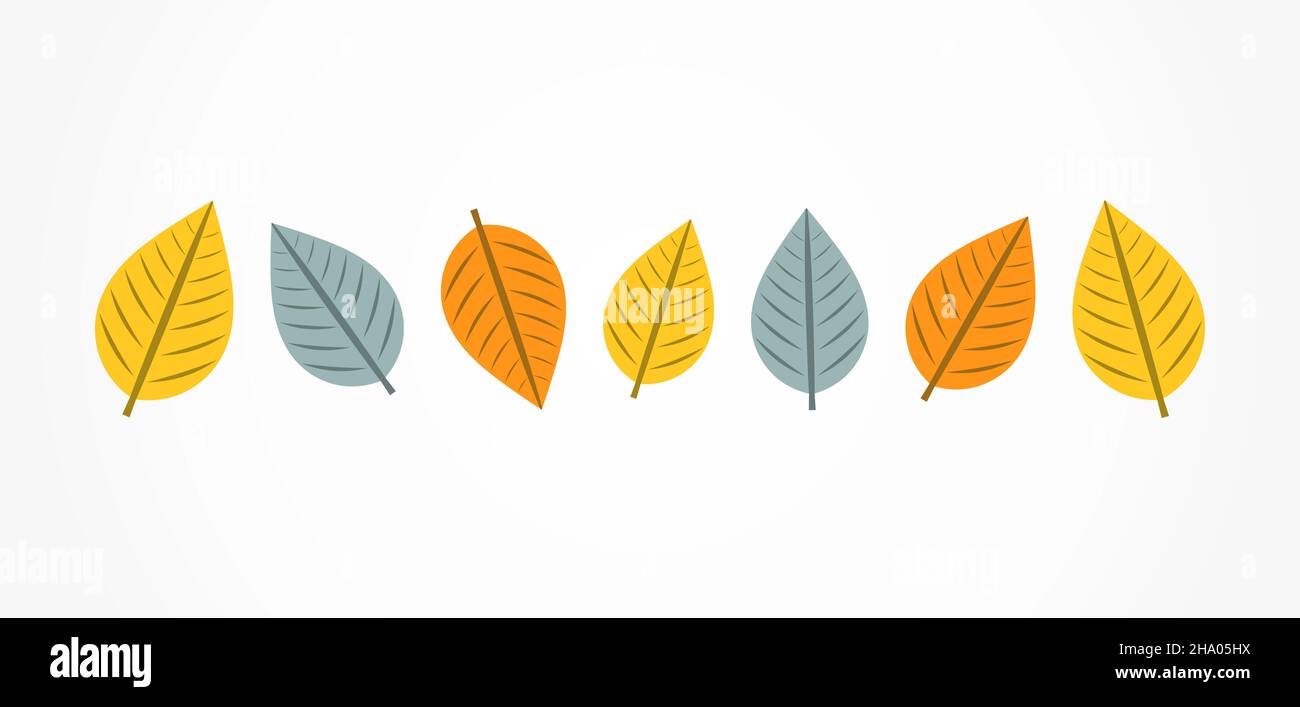 Autumn leaves collection border. Vector illustration Stock Vector Image ...