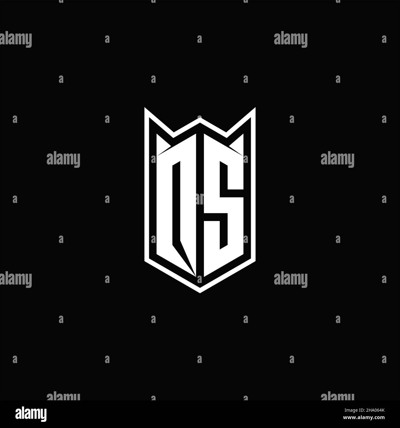 QS Logo monogram with shield shape designs template vector icon modern ...